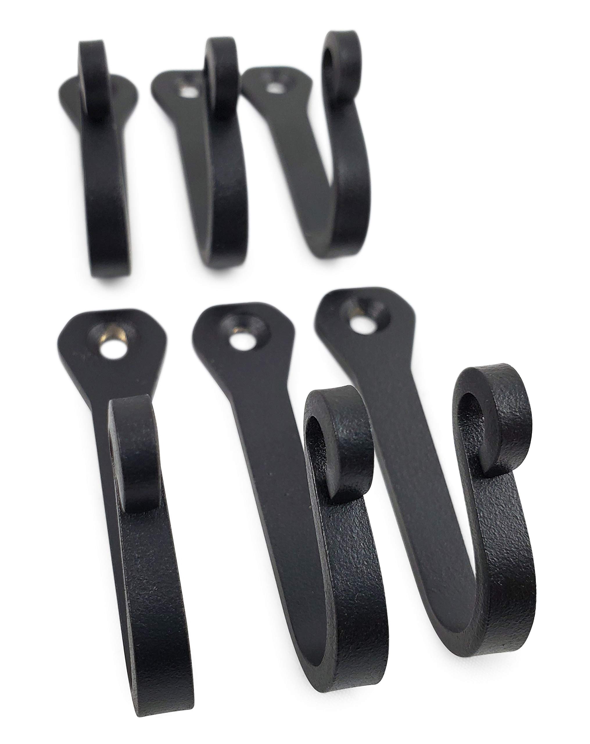 Claimed Corner - Cast Iron Wall Mounted Coat Towel Hat Scarf Bag Hook - 5 Pack (Multi Purpose (Black))