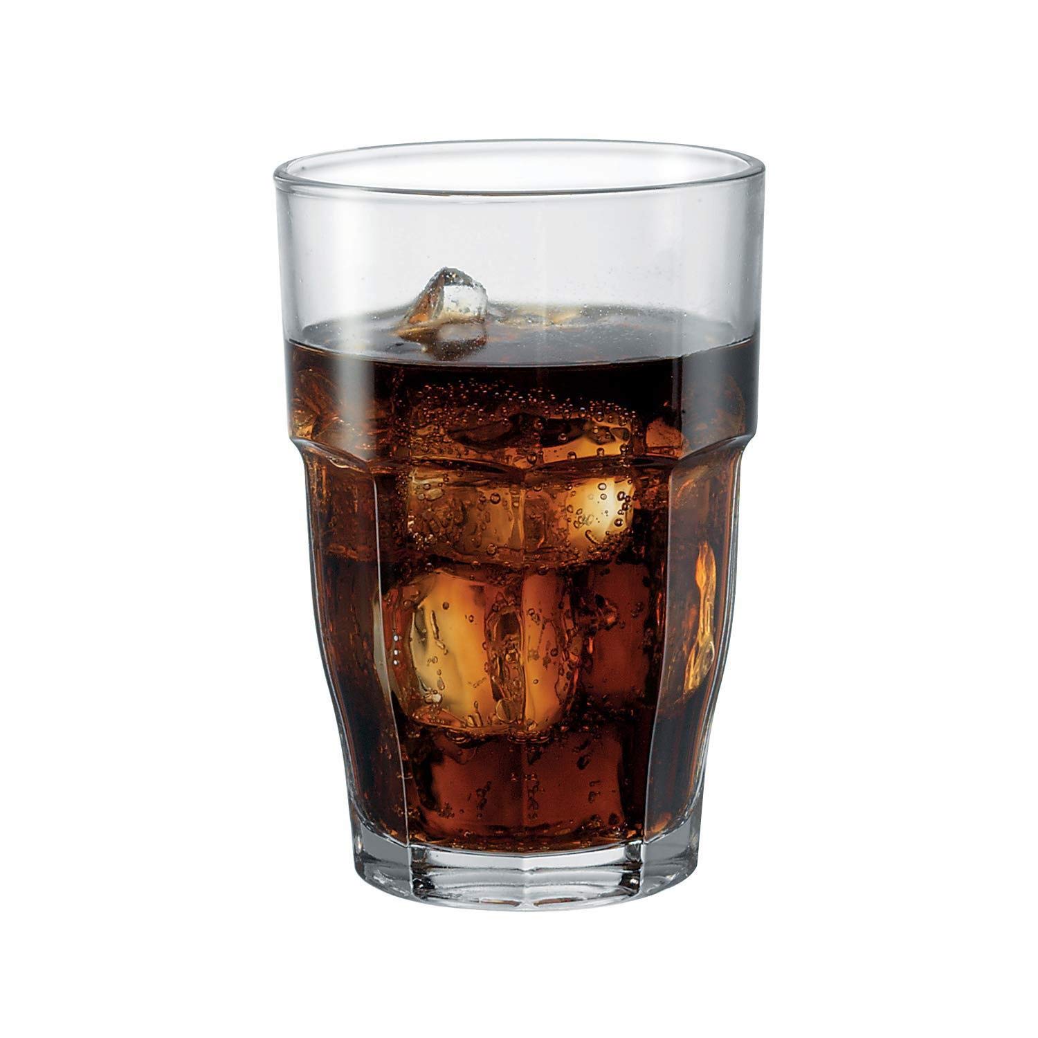 Bormioli Rocco Glass Co., Inc. Rock Bar 16.25 oz. Stackable Cooler Glass for Cold Drinks, Juices, and Cocktails, Set of 6, Clear