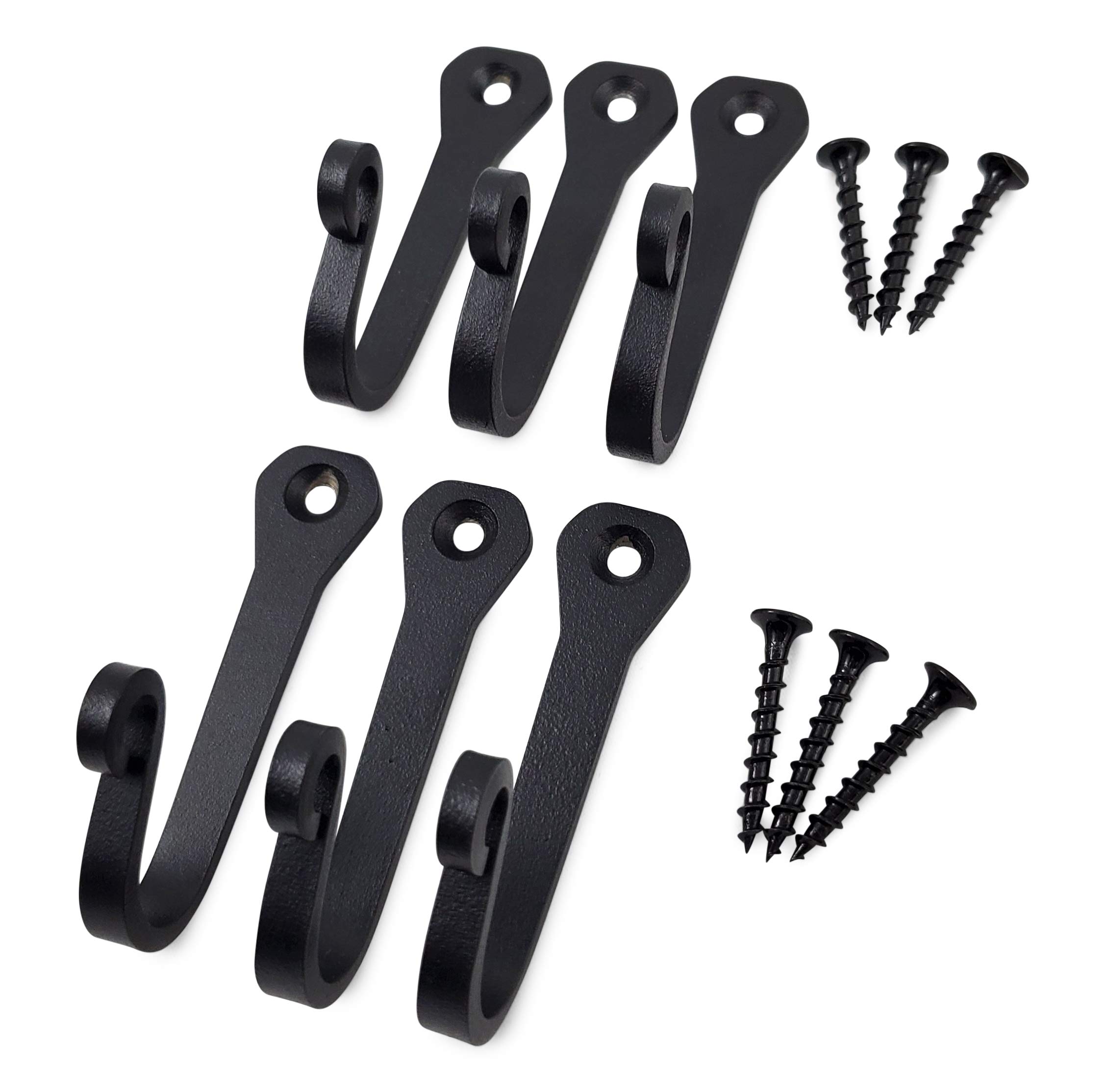 Claimed Corner - Cast Iron Wall Mounted Coat Towel Hat Scarf Bag Hook - 5 Pack (Multi Purpose (Black))