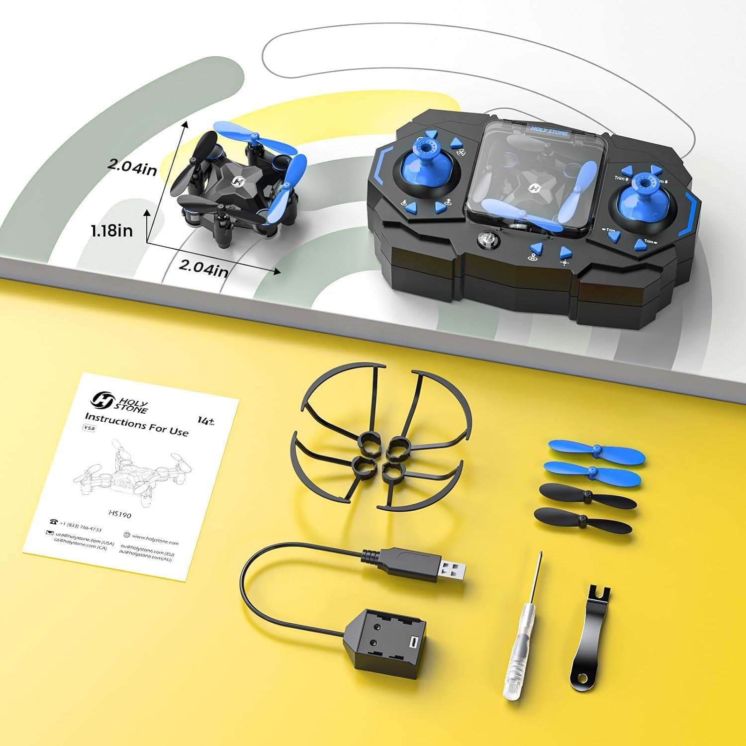 Holy Stone HS190 Foldable Mini Drone for Kids Beginners, RC Nano Quadcopter with Altitude Hold, 3D Flips, High Speeds Rotation, Headless Mode, Throw to Go, One Key Return, Great Gift Toys for Boys and Girls, Blue