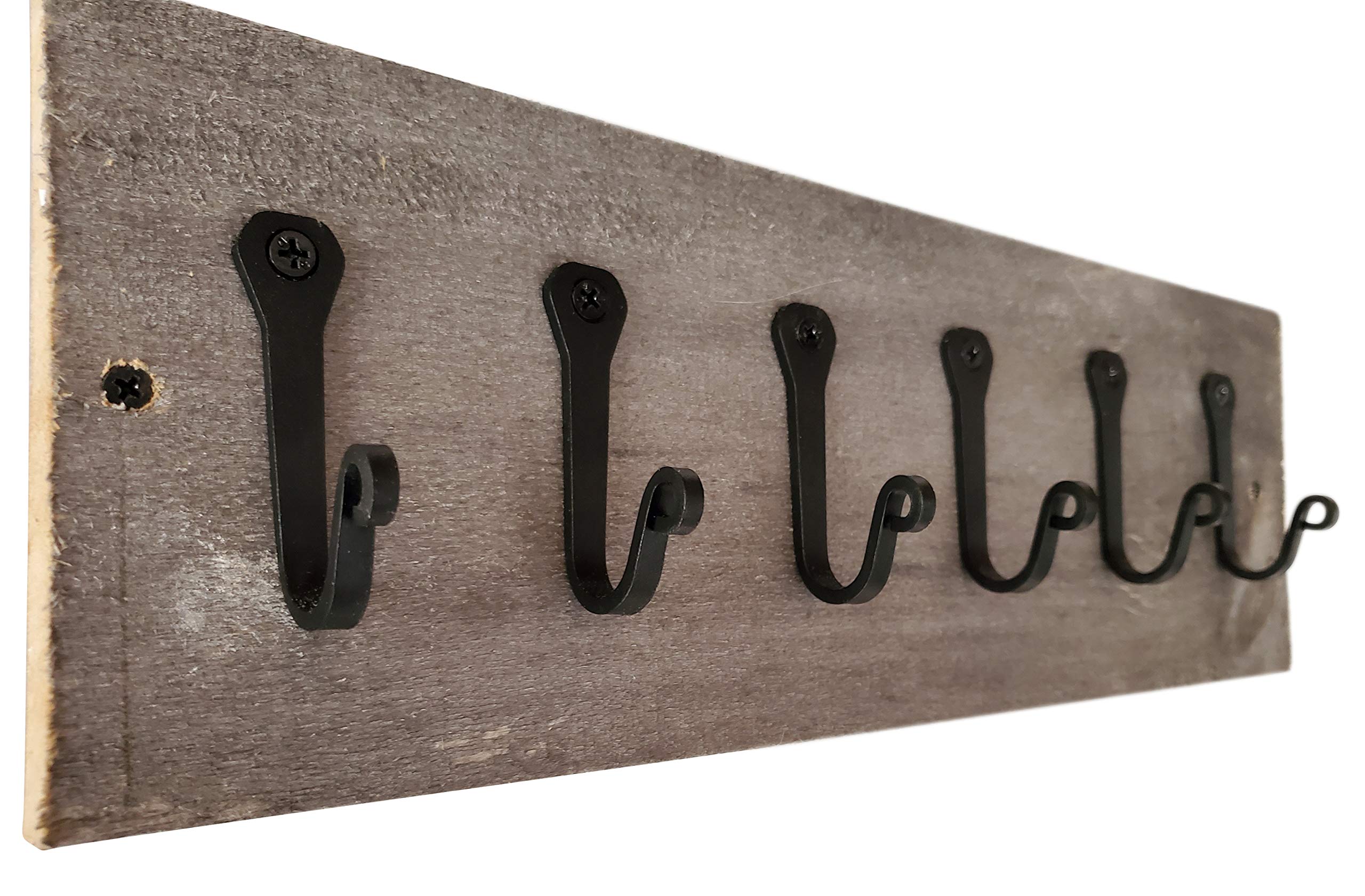 Claimed Corner - Cast Iron Wall Mounted Coat Towel Hat Scarf Bag Hook - 5 Pack (Multi Purpose (Black))