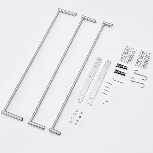 Bath Towel Bar 3-Tiers with Hook 30-Inch 304Stainless Steel Wall Towel Rack for Bathroom Wall Mounted Towels Shelves,Towel Ladder Holder Brushed Finished (Silver 2)