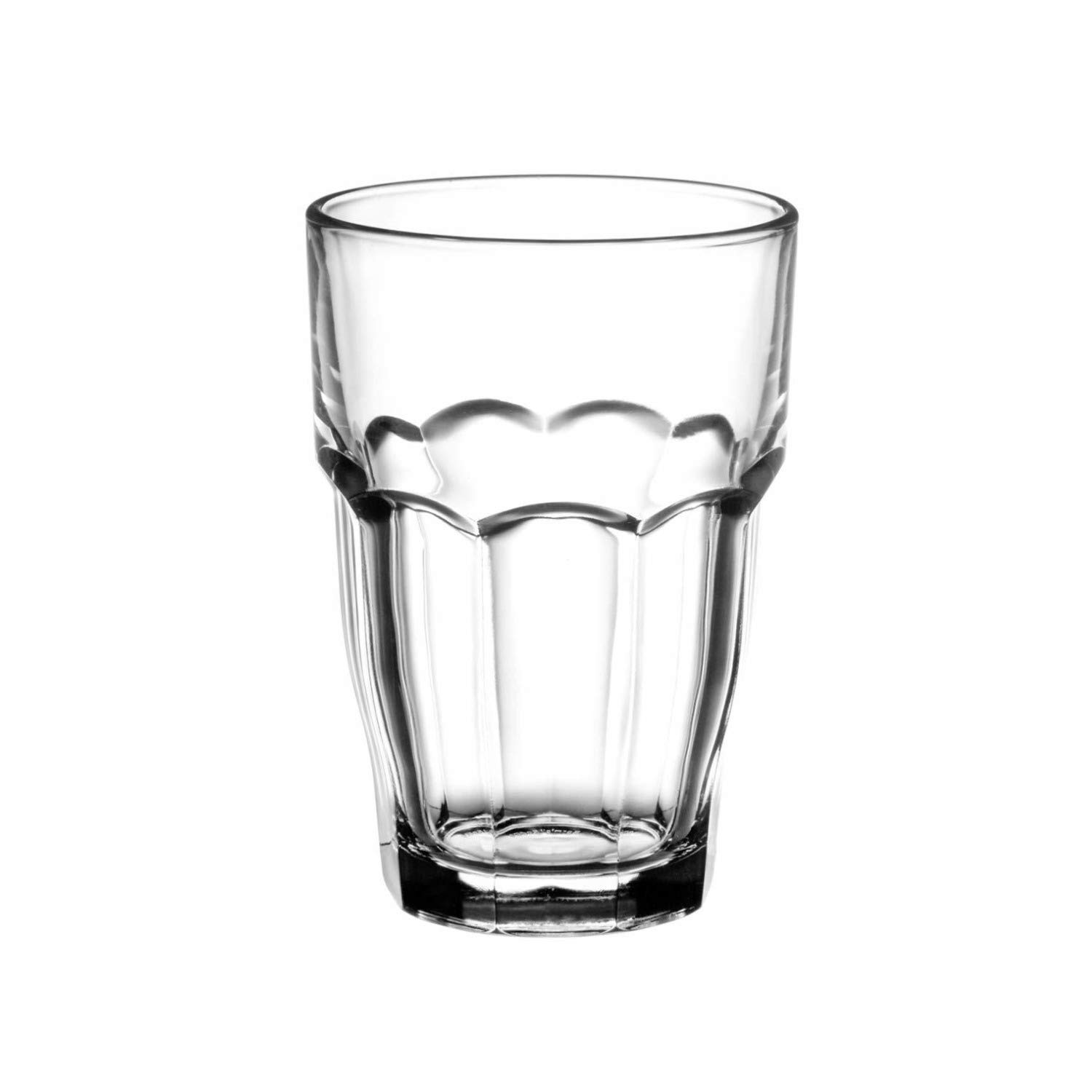 Bormioli Rocco Glass Co., Inc. Rock Bar 16.25 oz. Stackable Cooler Glass for Cold Drinks, Juices, and Cocktails, Set of 6, Clear