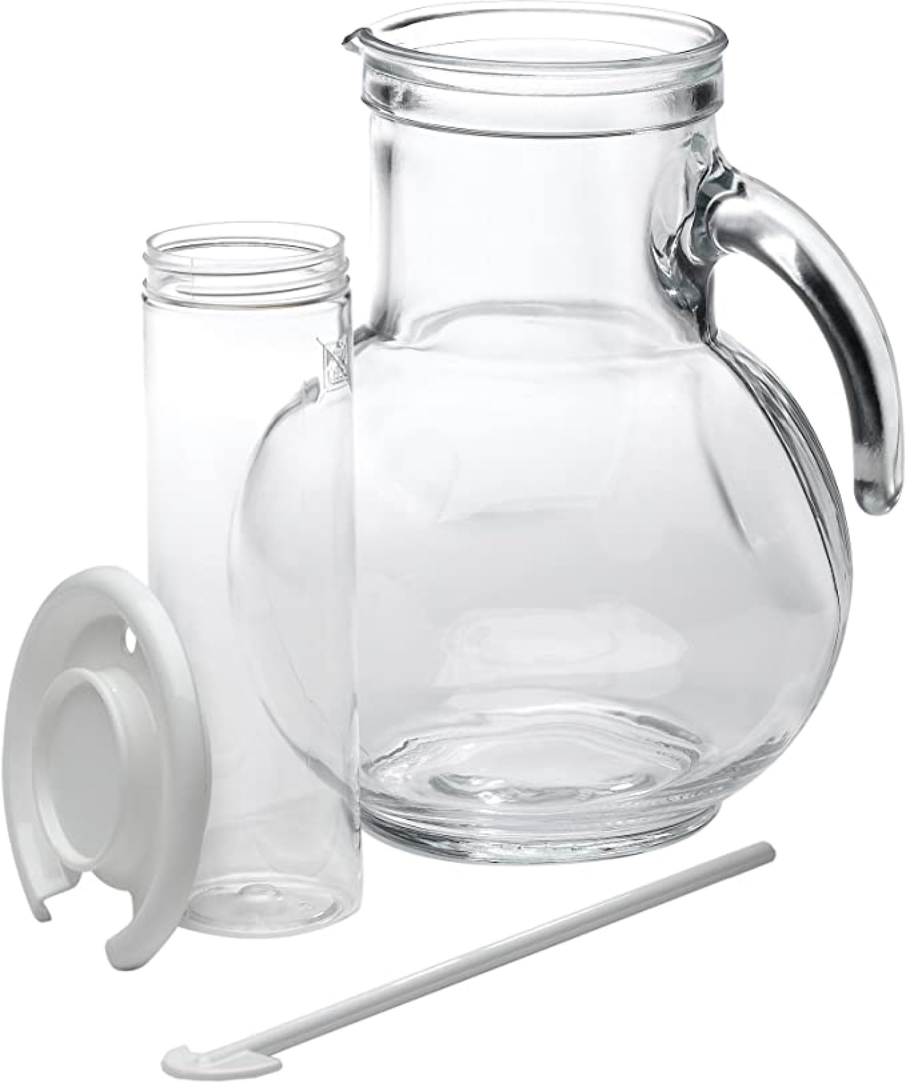 Bormioli Rocco Kufra Jug with Ice Container and White Lid, 72-3/4-Ounce