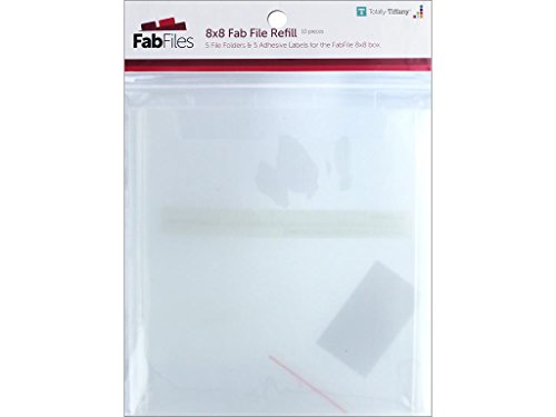 Totally-Tiffany RF-EXE5pk 8" x 8" File Pockets-5 Pack Craft Storage Organiser, 8" by 8", Clear