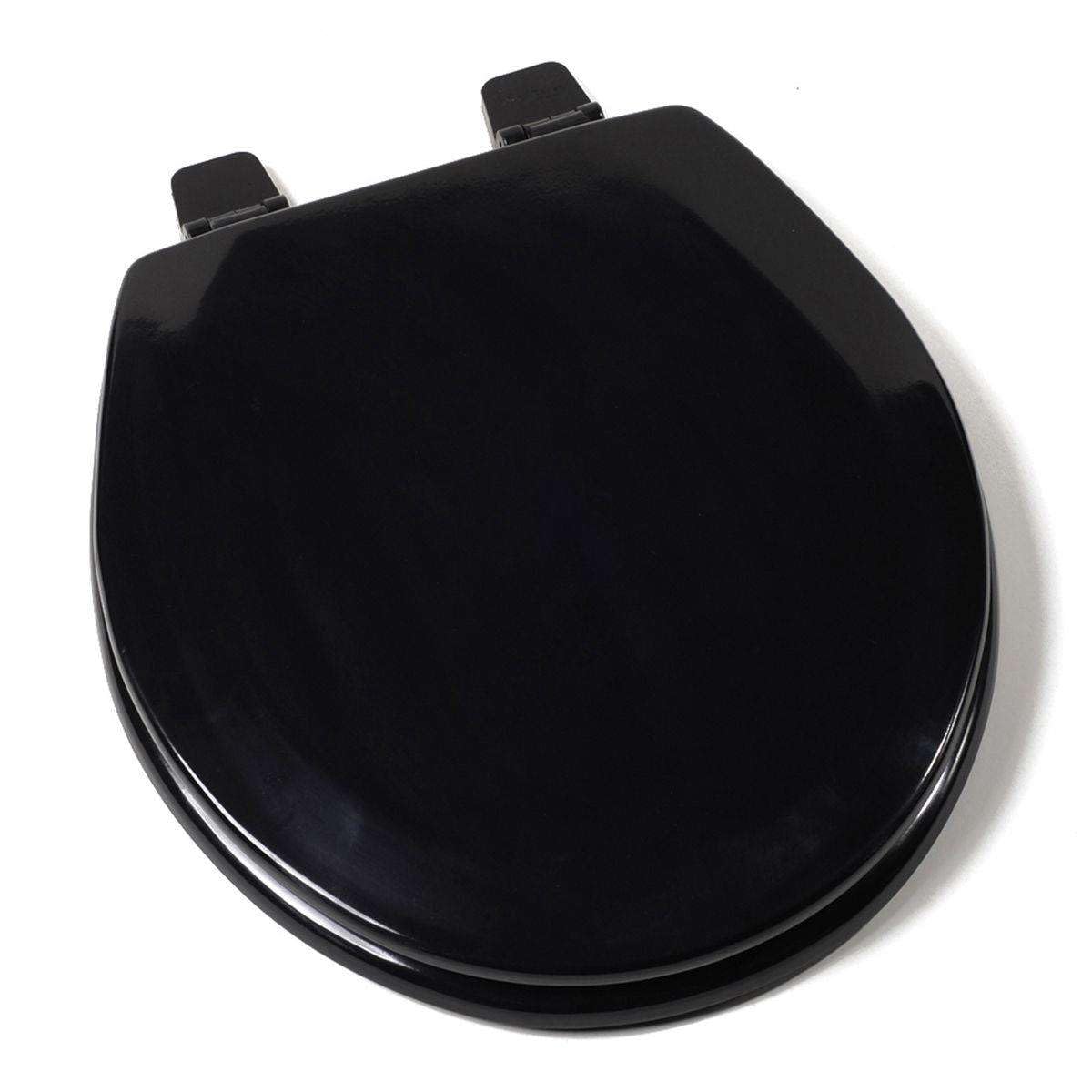 UYSB Deluxe Black Round Wood Toilet Seat, Adjustable Hinges Toilet seats Bathroom accessories Toilet seat Toilet seat cover Home improvement Toilet seat risers Sitz bath for toilet seat Toilet s