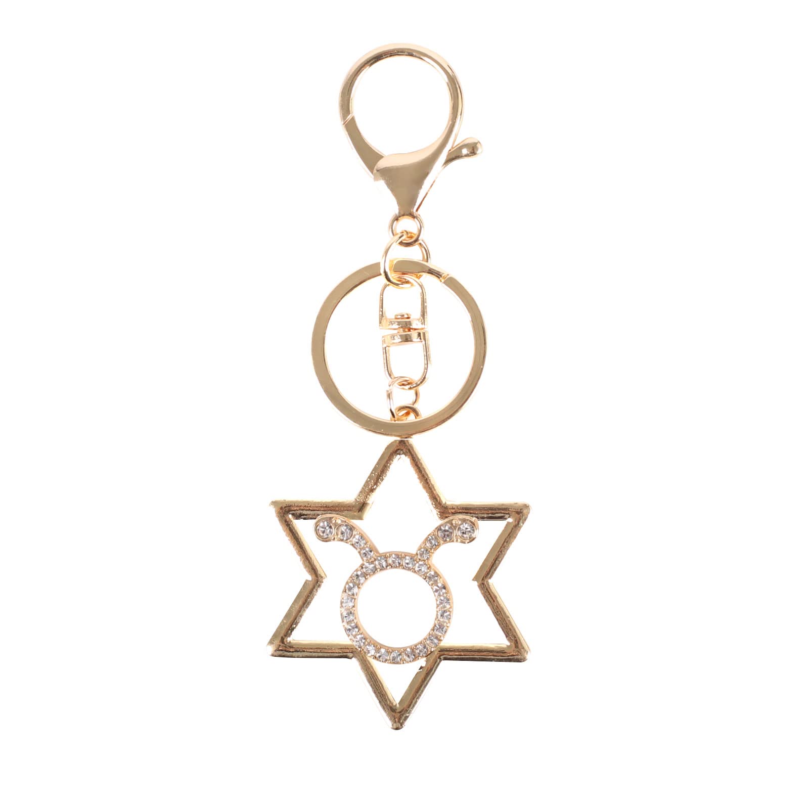 Mwuyrlw Letter Keychain,Number Keychain,Constellation Keychain for Women,Crystal Rhinestone Key Rings for Handbag Purse (Taurus Keychain)