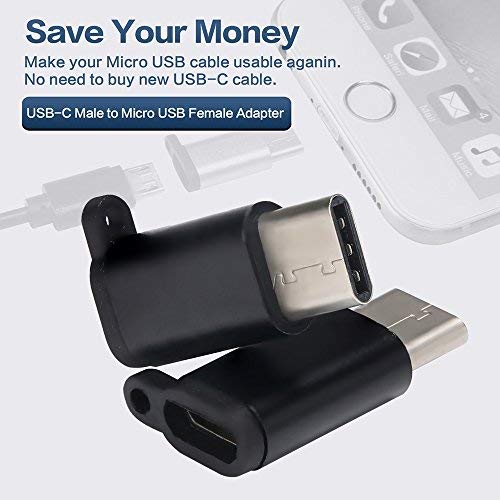 USB Type C Adapters 6 Pack Micro USB Female to USB C Male Charger Android Converter Cable Connector Keychain Adapter Fit Samsung Galaxy S10 S9 S8 Plus Note 10 10+ 9 8 LG V40 V30 G7 G6 Moto Z3 Pixel XL
