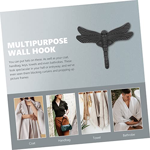 NOLITOY 3 Sets Dragonfly Hook Hat Wall Hangers Utility Hook Dragon Towel Hook Key Hooks Decorative Wall Hooks Hat Mounted Hooks Dragonfly Design Hook Bath Towel Coat Wrought Iron