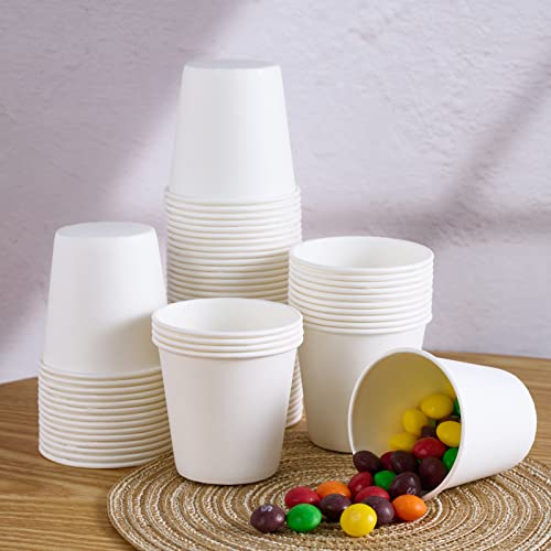 TV TOPVALUE 200 Count - 3 oz Small Paper Cups, Disposable Mouthwash Cups, Mini Paper Cups for Parties and Events