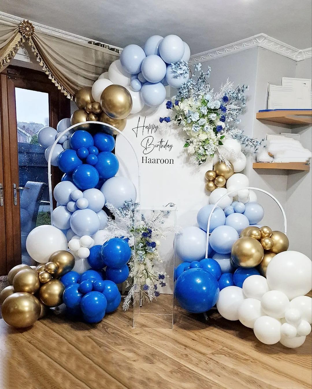 KOZEE Dusty Blue Balloons Double-Stuffed light blue balloon Different sizes 63 PACK 18+12+10+5 inch 2-layers balloon for Birthday Boby baby shower Anniversary decorations