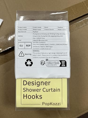 Decorative Shower Curtain Hooks Rings: PopKozzi Rust Proof Matte Nickel Metal Shower Curtain Rings - Boho Nautical Silver Shower Curtain Hangers for Bathroom - Set of 12