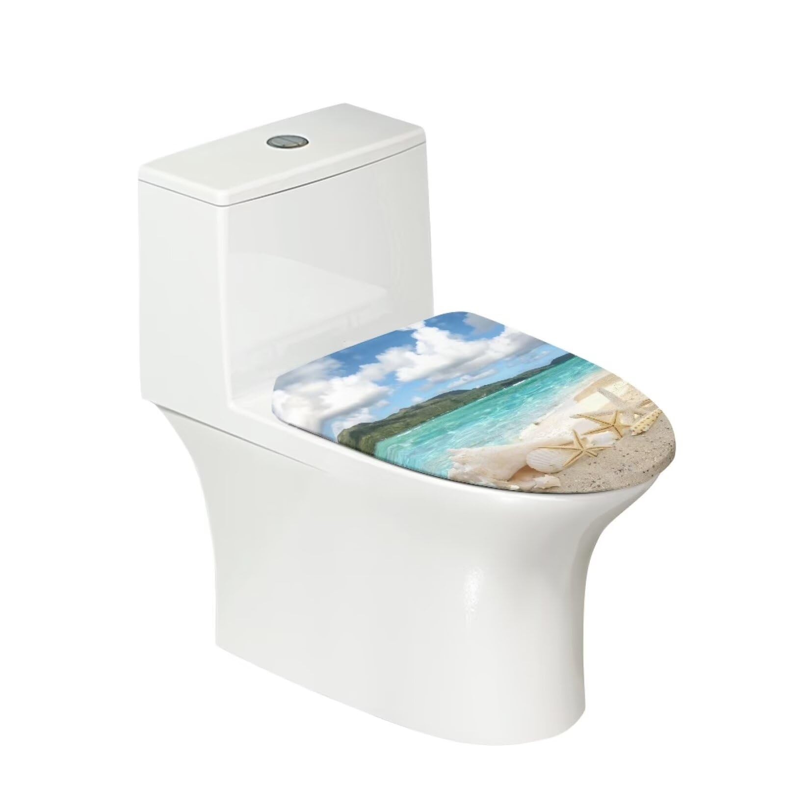 ZUXONGSY Sea Shells Toilet Lid Cover for Bathroom Waterproof Scratch-resistant Toilet Seat Cover Toilet Protection Dust Cover Accessories for Home Hotel Bathroom