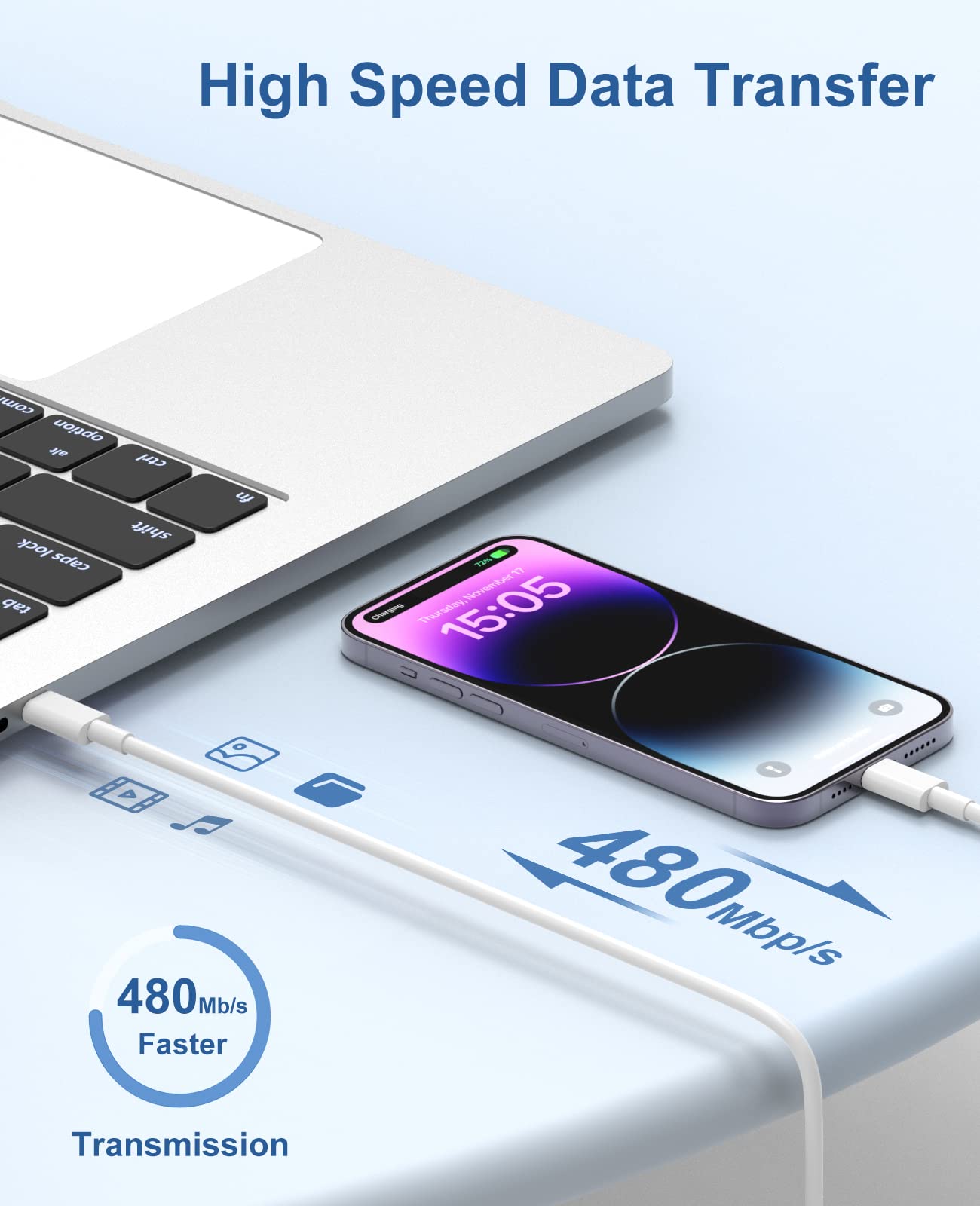 USB C to Lightning Cable 3FT for Apple iPhone Charger Cord, Apple USB-C to Lightning Fast Charger Cable, 2 Pack-USB C to Lightning Cord, Apple Phone Charging Cable Wire for iPhone 14 13 12 Pro Max