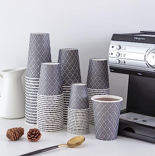Lamosi 180 Pack 8oz Disposable Coffee Cups, Paper Cups, Hot/Cold Drinking Cup, Grey Disposable Cup, Paper Hot Coffee Cup, Paper Cup for Office, Picnic, Cafes