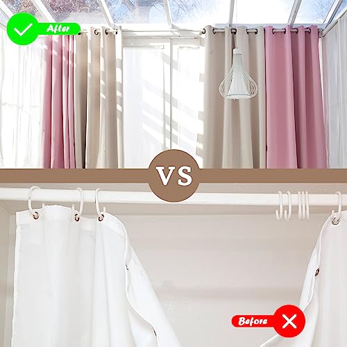 WCIC 48 PCS Curtain Grommets 40mm Roman Ring Inner Diameter (1-9/16") Nanoscale Low Noise Shower Curtain Rings for Curtain Rod Plastic Curtain Grommet Kit Black