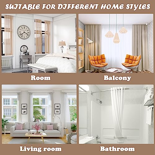 WCIC 48 PCS Curtain Grommets 40mm Roman Ring Inner Diameter (1-9/16") Nanoscale Low Noise Shower Curtain Rings for Curtain Rod Plastic Curtain Grommet Kit Black