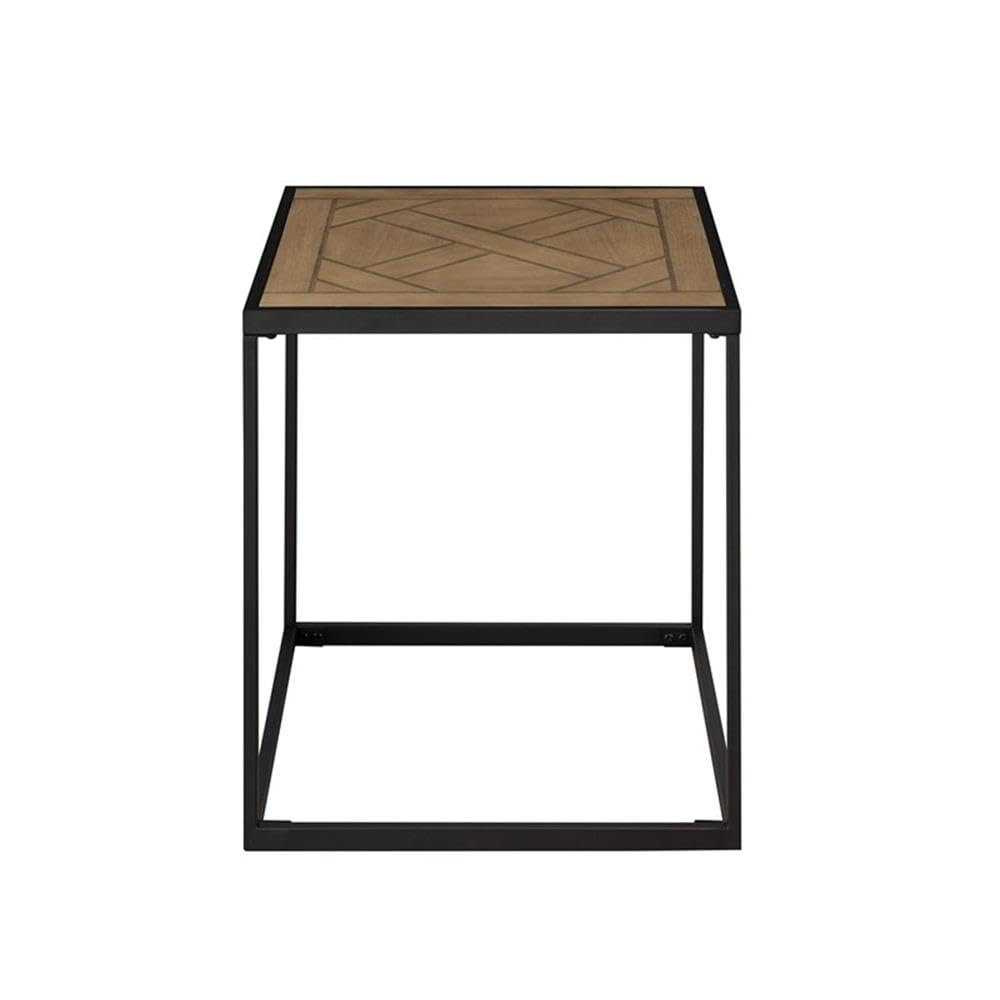 Walker Edison Cavyl Contemporary Open-Box Metal Frame Coffee Table, 48 Inch, Parquet Veneer