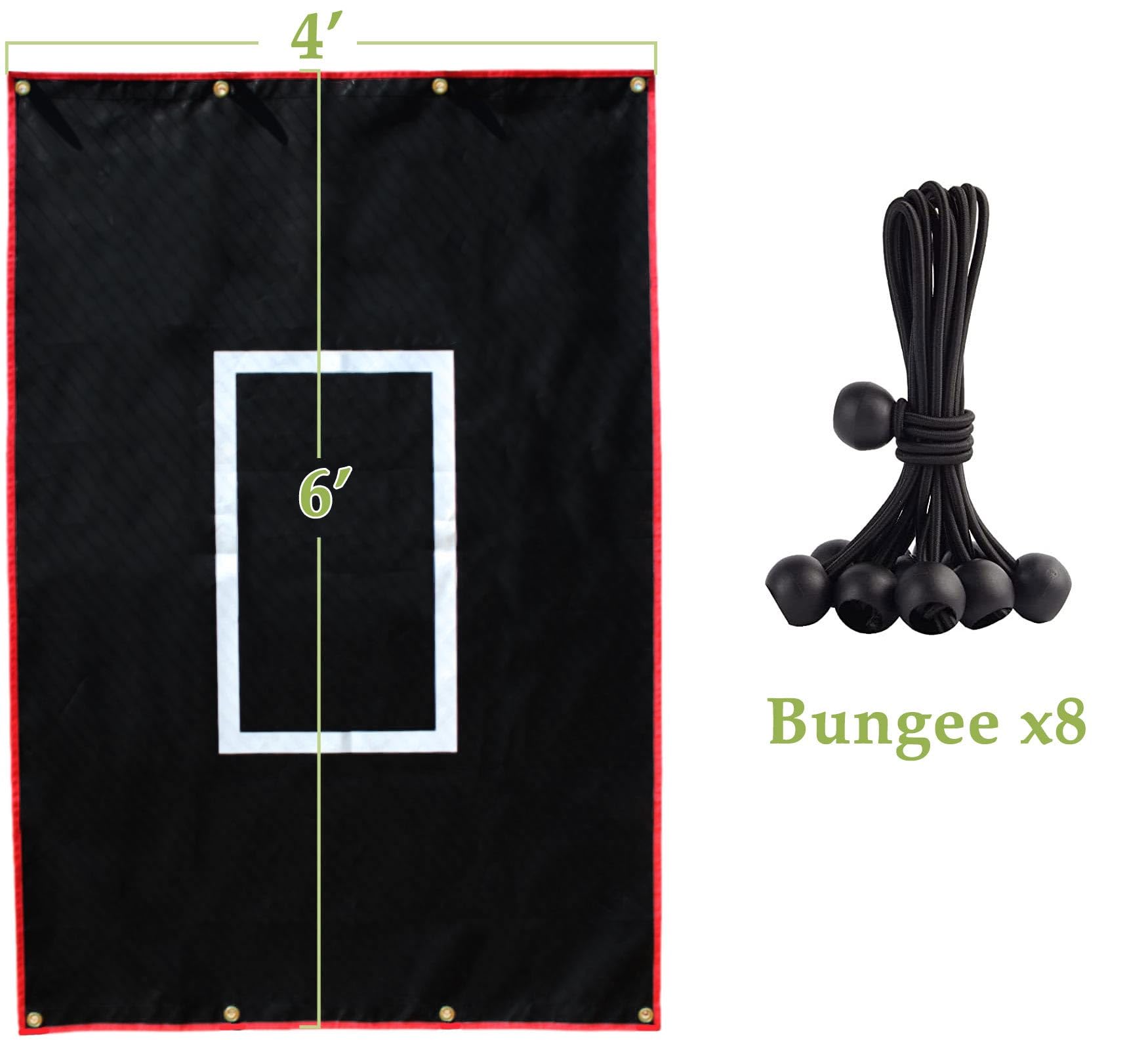 Mini Tang Baseball Batting Cage Backstop Baseball Softball Backstop with Strike Zone and Catcher Image 4'x6' Waterproof Baseball Backstop for Pitching.