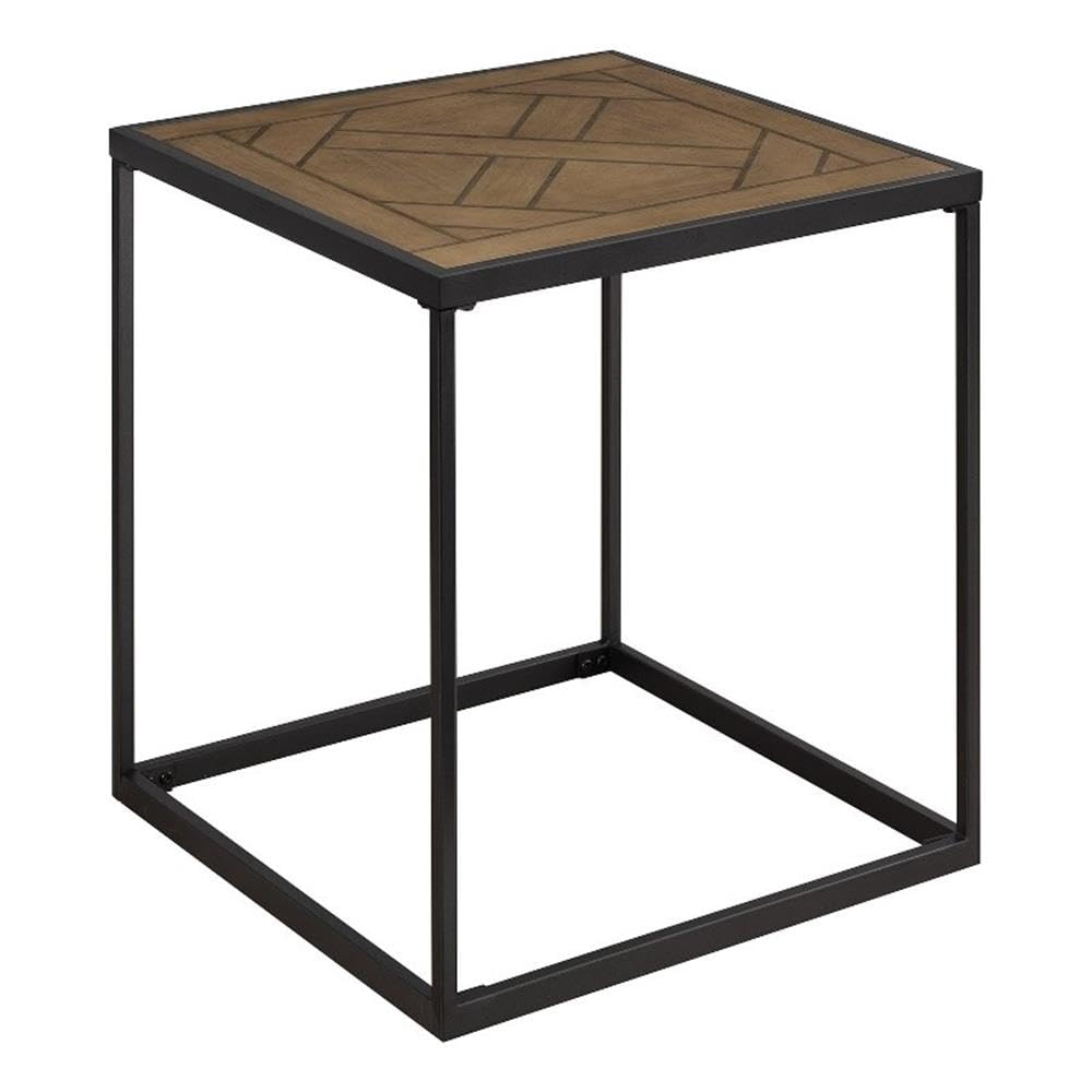 Walker Edison Cavyl Contemporary Open-Box Metal Frame Coffee Table, 48 Inch, Parquet Veneer