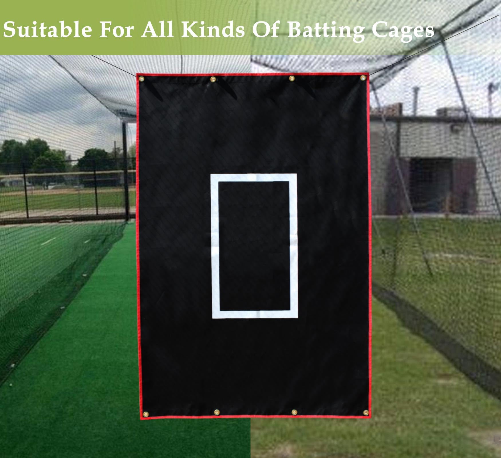Mini Tang Baseball Batting Cage Backstop Baseball Softball Backstop with Strike Zone and Catcher Image 4'x6' Waterproof Baseball Backstop for Pitching.