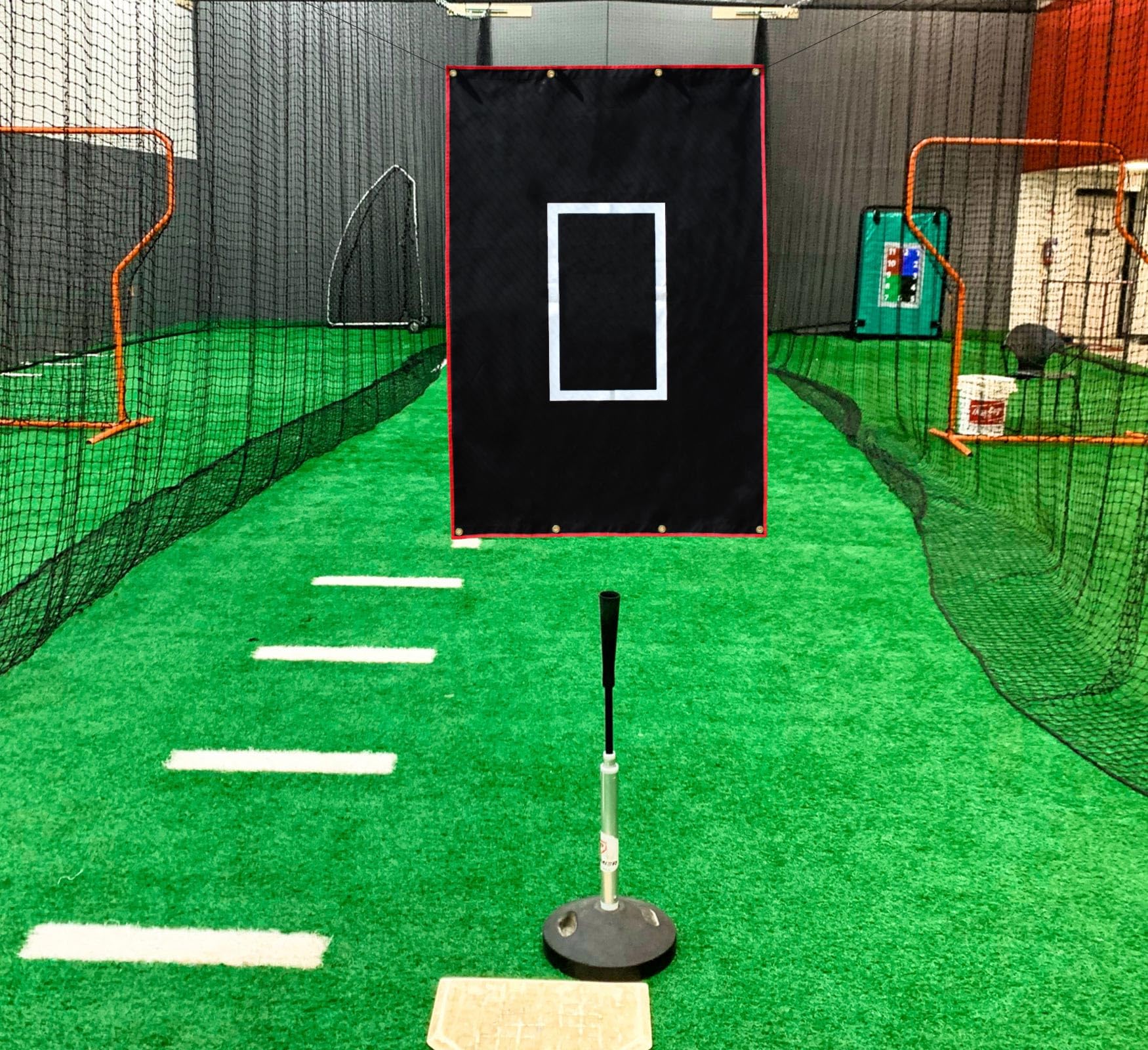 Mini Tang Baseball Batting Cage Backstop Baseball Softball Backstop with Strike Zone and Catcher Image 4'x6' Waterproof Baseball Backstop for Pitching.
