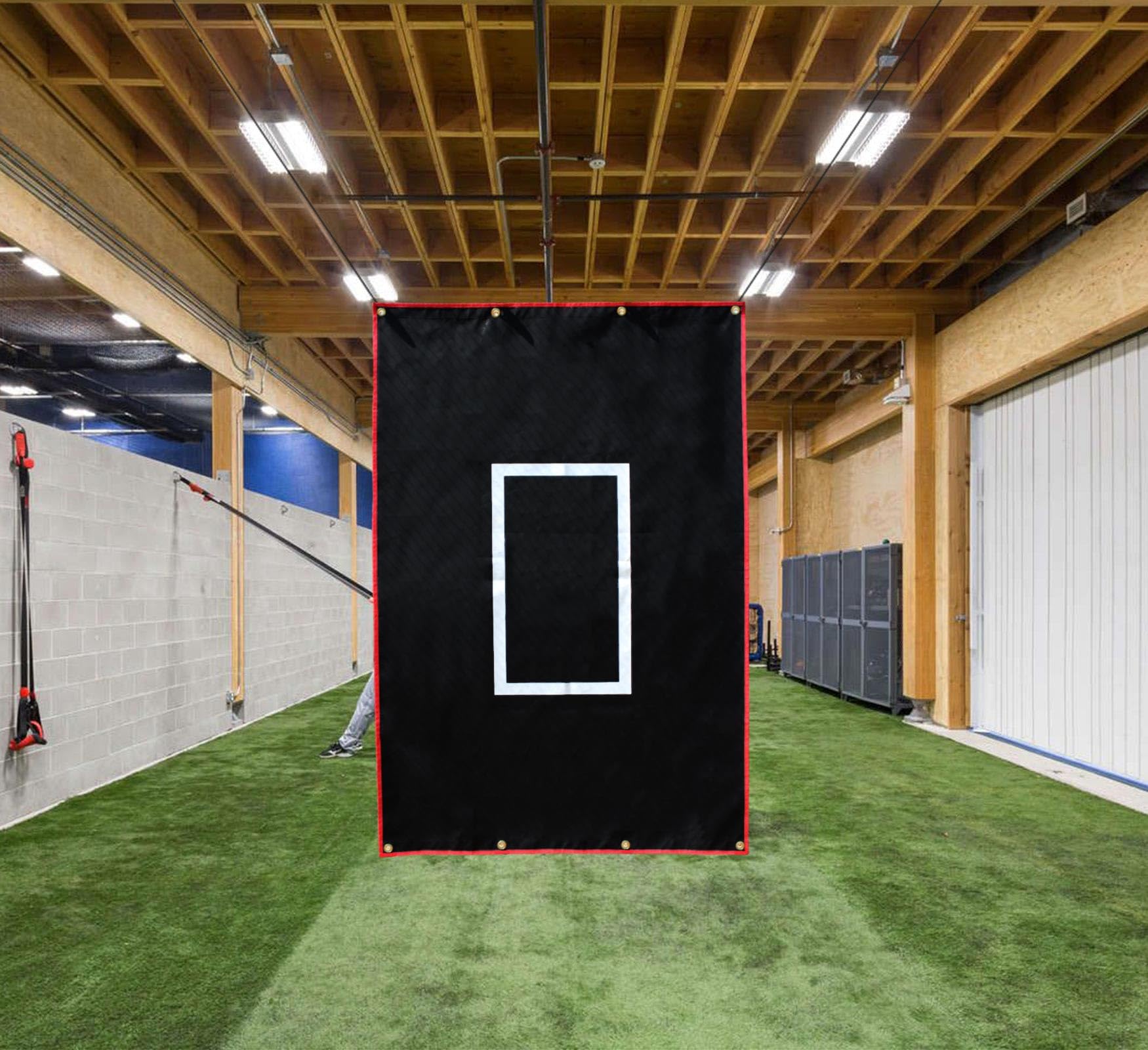 Mini Tang Baseball Batting Cage Backstop Baseball Softball Backstop with Strike Zone and Catcher Image 4'x6' Waterproof Baseball Backstop for Pitching.