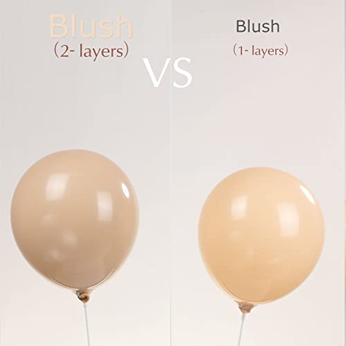 Kozee Double-Stuffed Nude Blush Balloons Different sizes 63 PACK 18+12+10+5 inch Peachy beige Balloon Garland kit For Wedding Birthday baby shower anniversary decorations