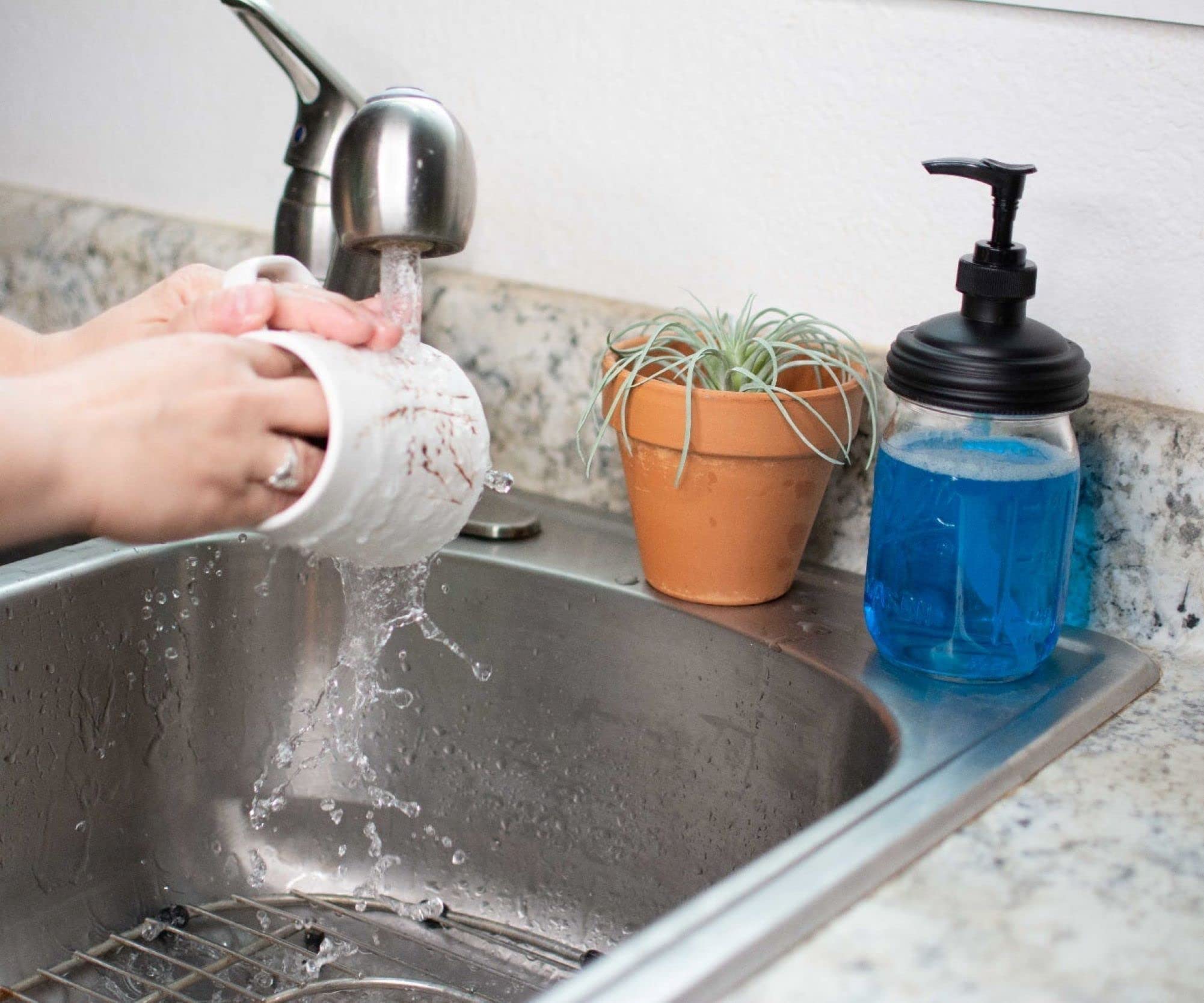 reCAP Mason Jar Pump | Regular Mouth | Made in The USA | Leak-Proof | Freezer-Proof | Black - 2 Pack