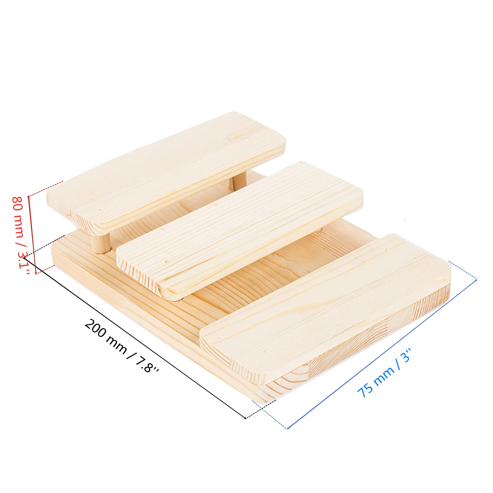 TANG SONG 1 PCS 3- Layers Stepped Wooden Glasses Holder Sunglass Organize Display Stand Blind Box Doll Display for Office Desk Home Decor Gifts