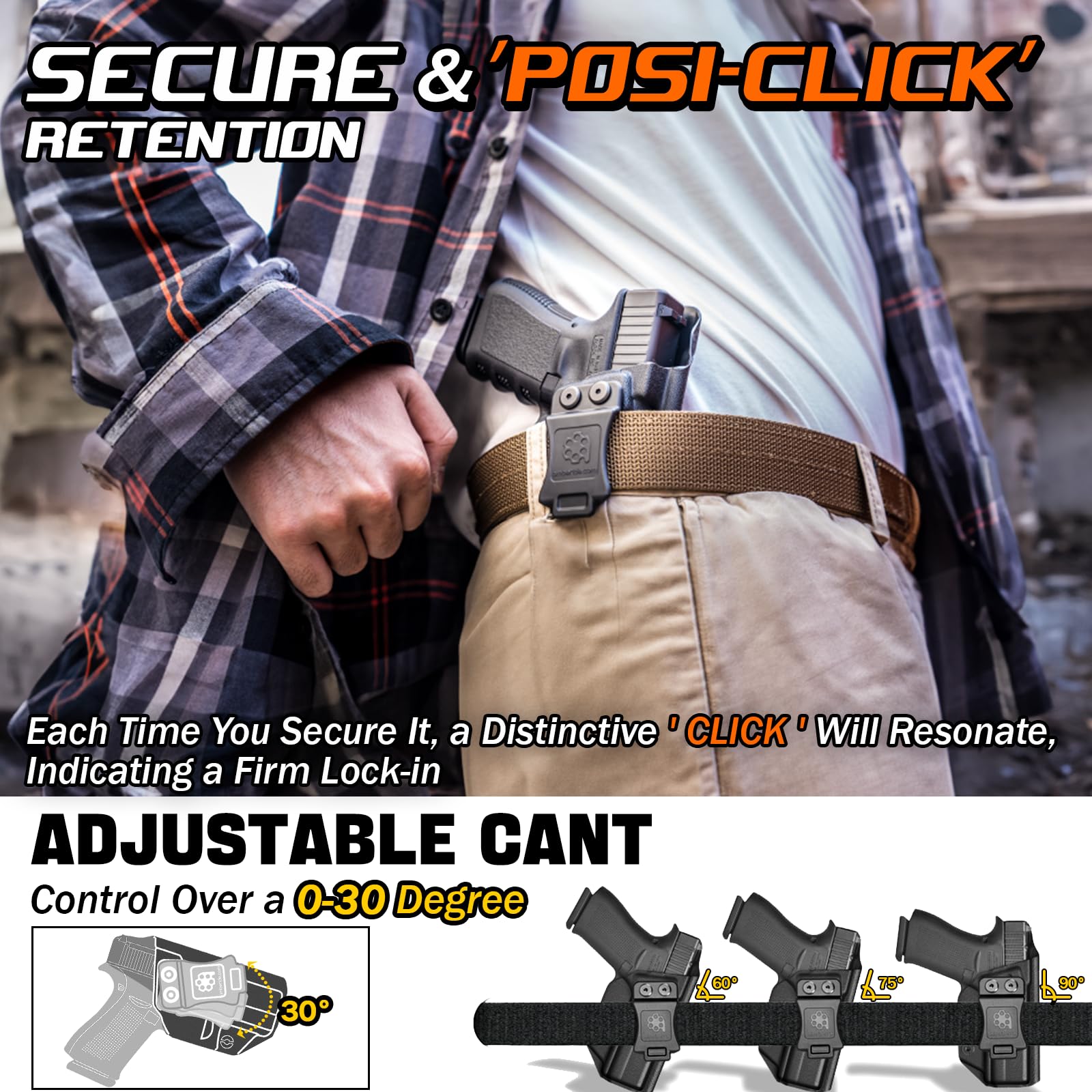 Amberide IWB & OWB KYDEX Holster Fit: Taurus G3 Pistol, Inside Waistband Concealed Carry, Adjustable Cant & 'Posi-Click' Retention, USA Made by Amberide