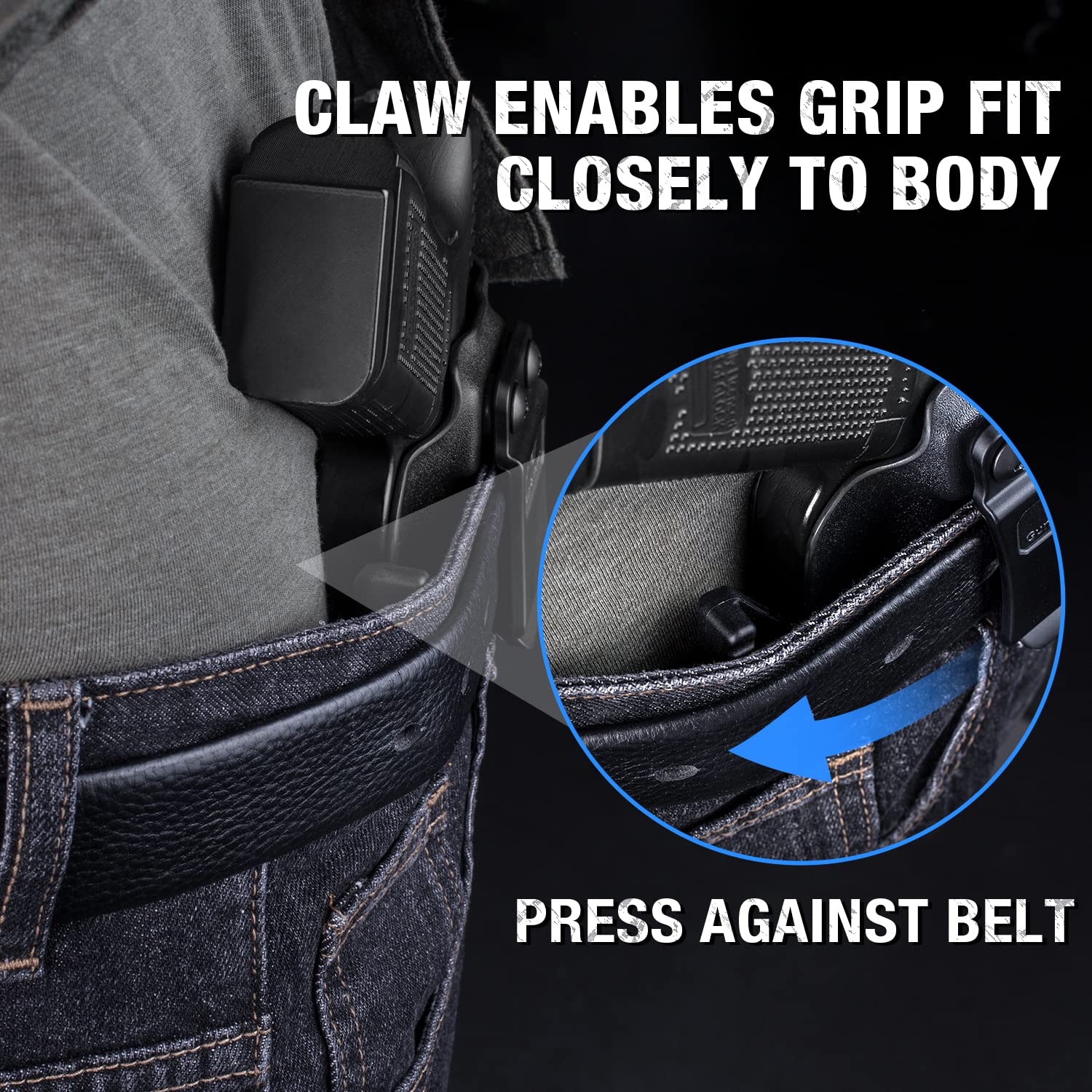 IWB Kydex Holsters Compatible with Taurus G3, Inside Waistband Concealed Carry IWB Holster for G3 Taurus, Adj. Retention, Right Hand