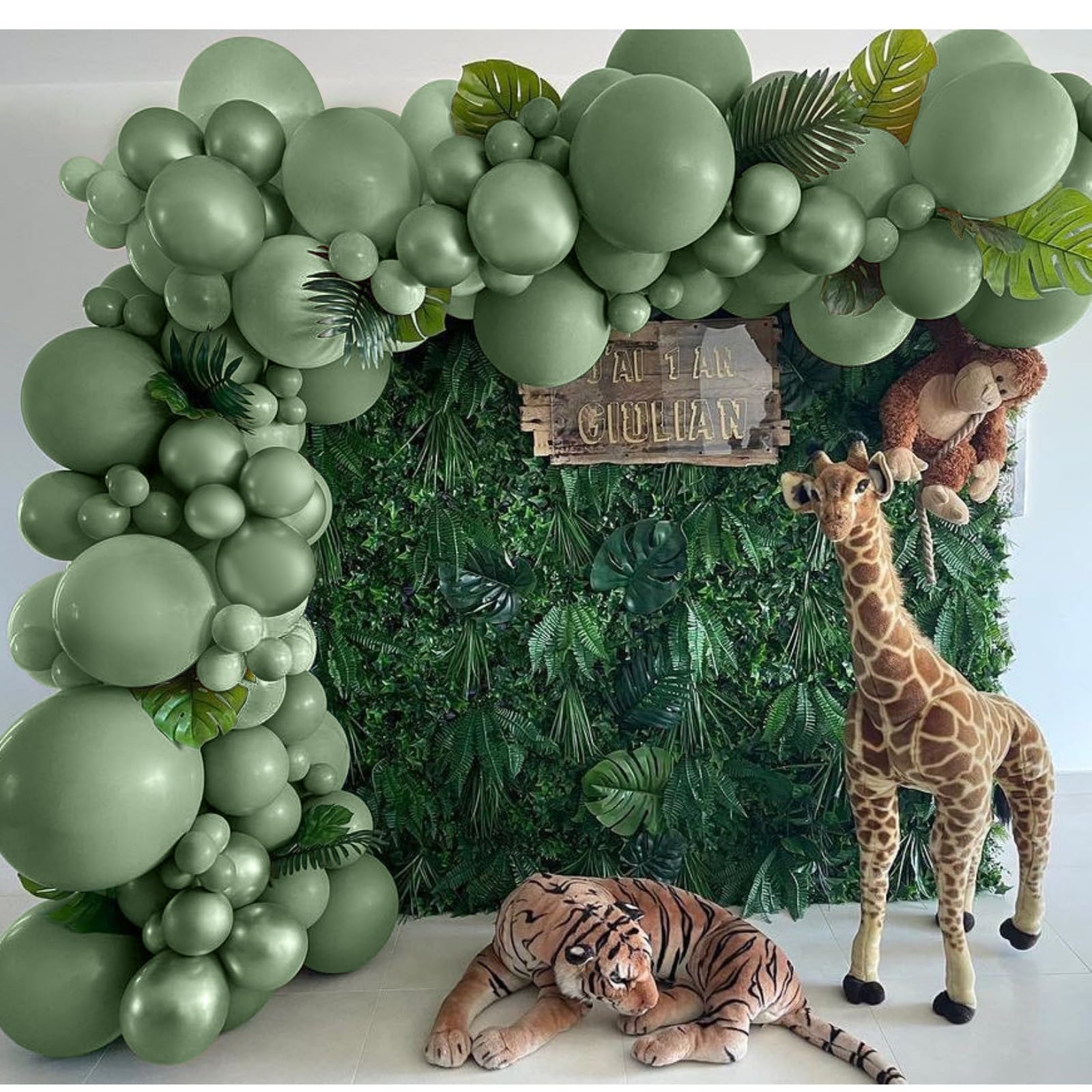 Sage Green Balloons Double Stuffed Balloons Garland Different Sizes 18 12 5 Inch Olive Green Balloons Jungle Green Balloon Arch Kit for Birthday Safari Baby Shower Gender Reveal Bridal Boho Party