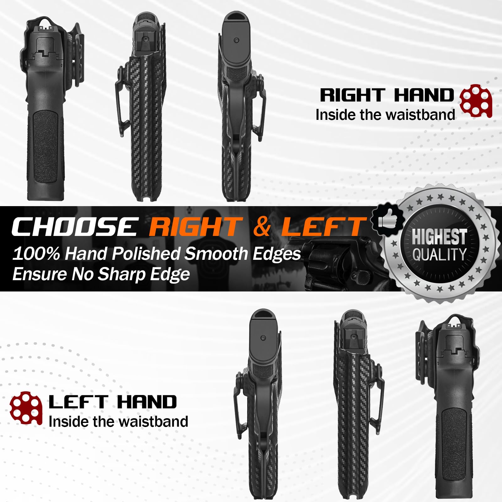 Amberide IWB & OWB KYDEX Holster Fit: Taurus G3 Pistol, Inside Waistband Concealed Carry, Adjustable Cant & 'Posi-Click' Retention, USA Made by Amberide