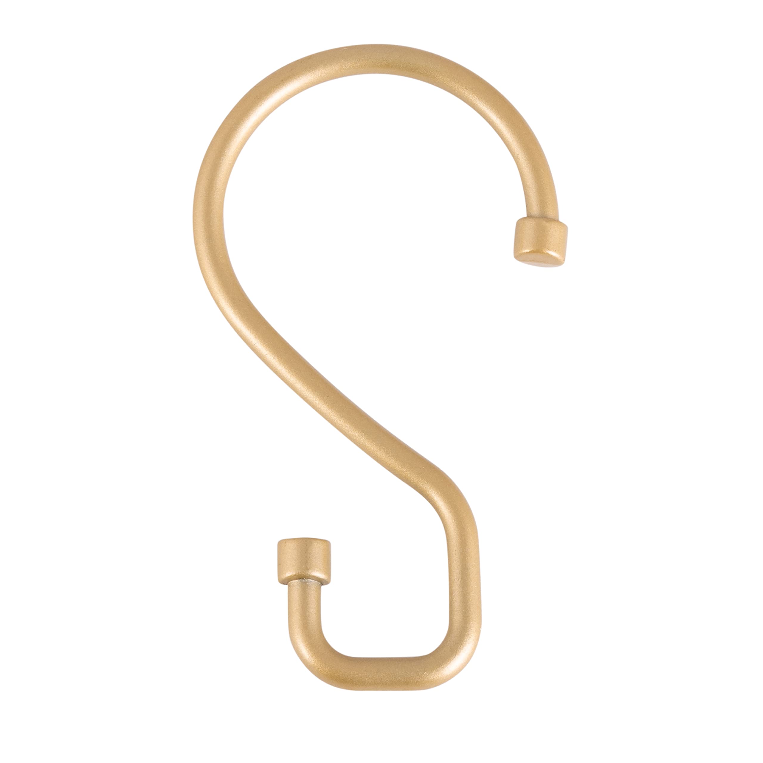 Bath Bliss 12 Pack S-Hook Shower Curtain Rings | Bathroom | Metal S Shaped Hooks | Easy Glide | Easy to Install | Hang Mugs, Pans, Towels | Satin Gold