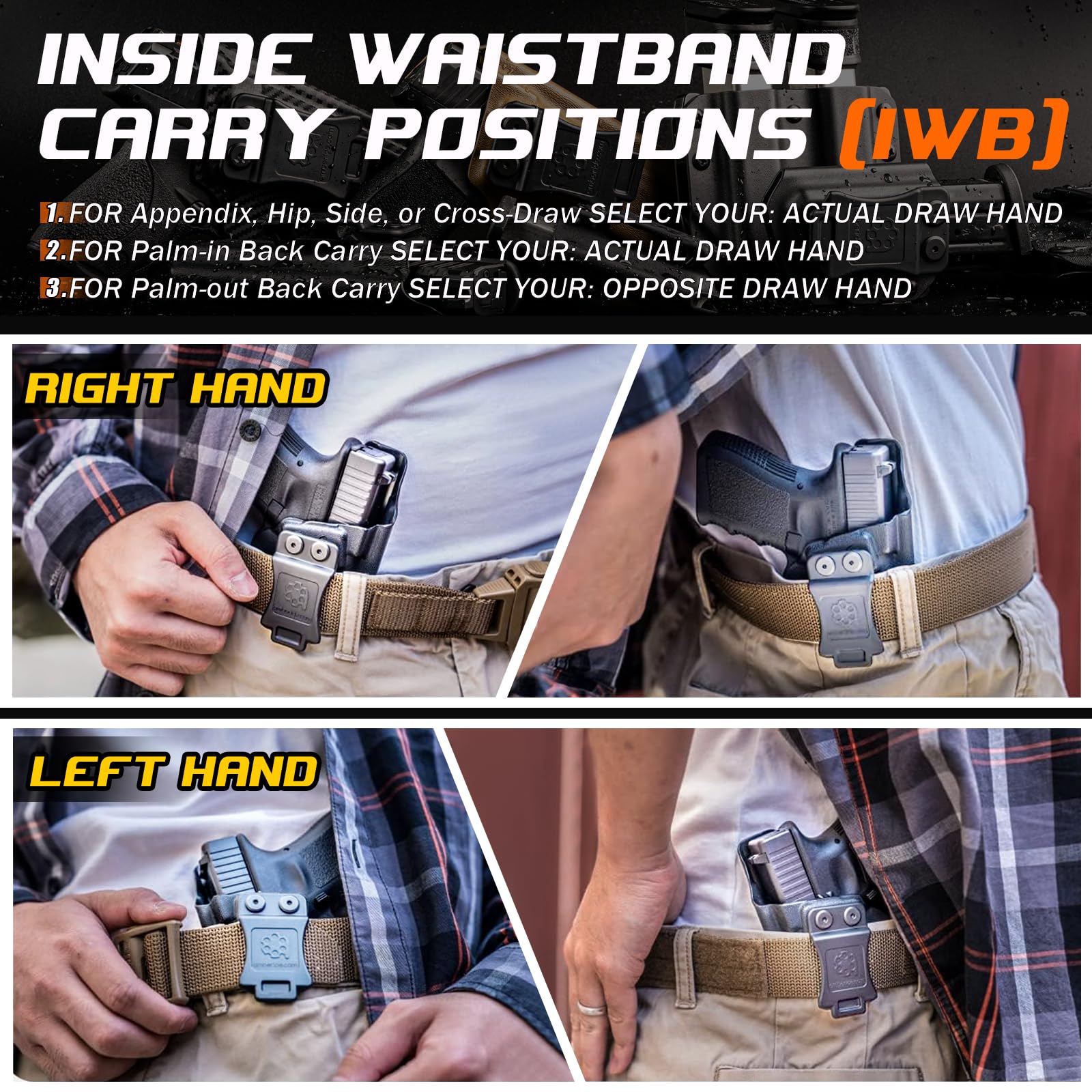 Amberide IWB & OWB KYDEX Holster Fit: Taurus G3 Pistol, Inside Waistband Concealed Carry, Adjustable Cant & 'Posi-Click' Retention, USA Made by Amberide