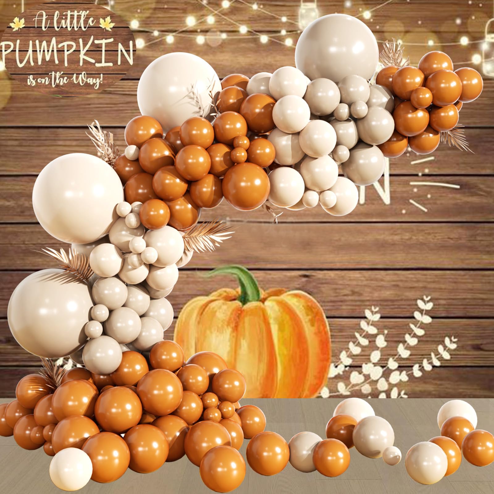 Orange Balloons Arch Kit-Double Stuffed Apricot Cream Peach Terracotta Balloons Garland Kit for Baby Shower Birthday Party Decorations
