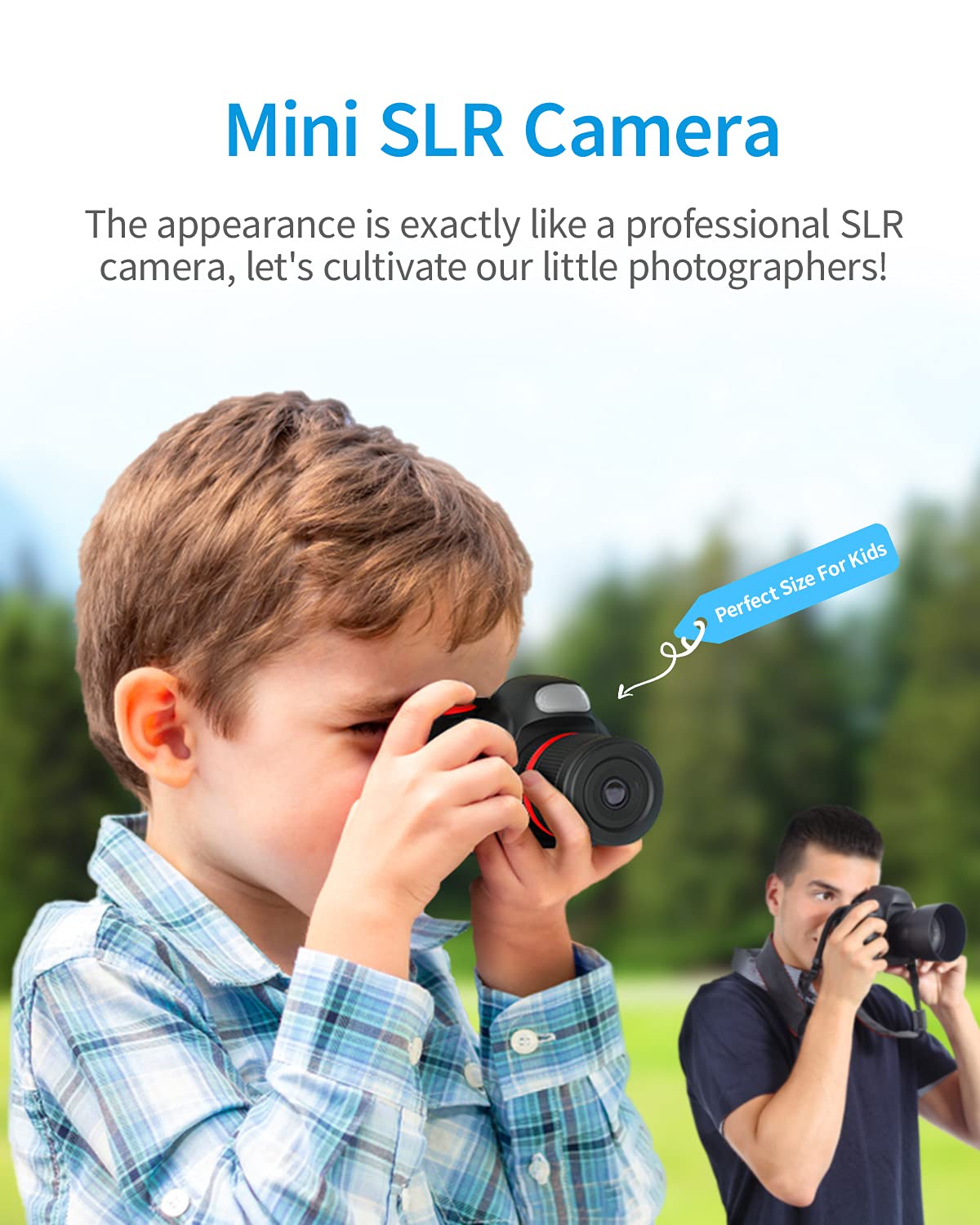 MOREXIMI Kids Camera, Digital Camera for Kids 3-8 Year Old, Birthday, Toys for Girls, 2.4" IPS Screen, Video Camcorder with Flash, 32G Card Included, Perfect Size (Black)