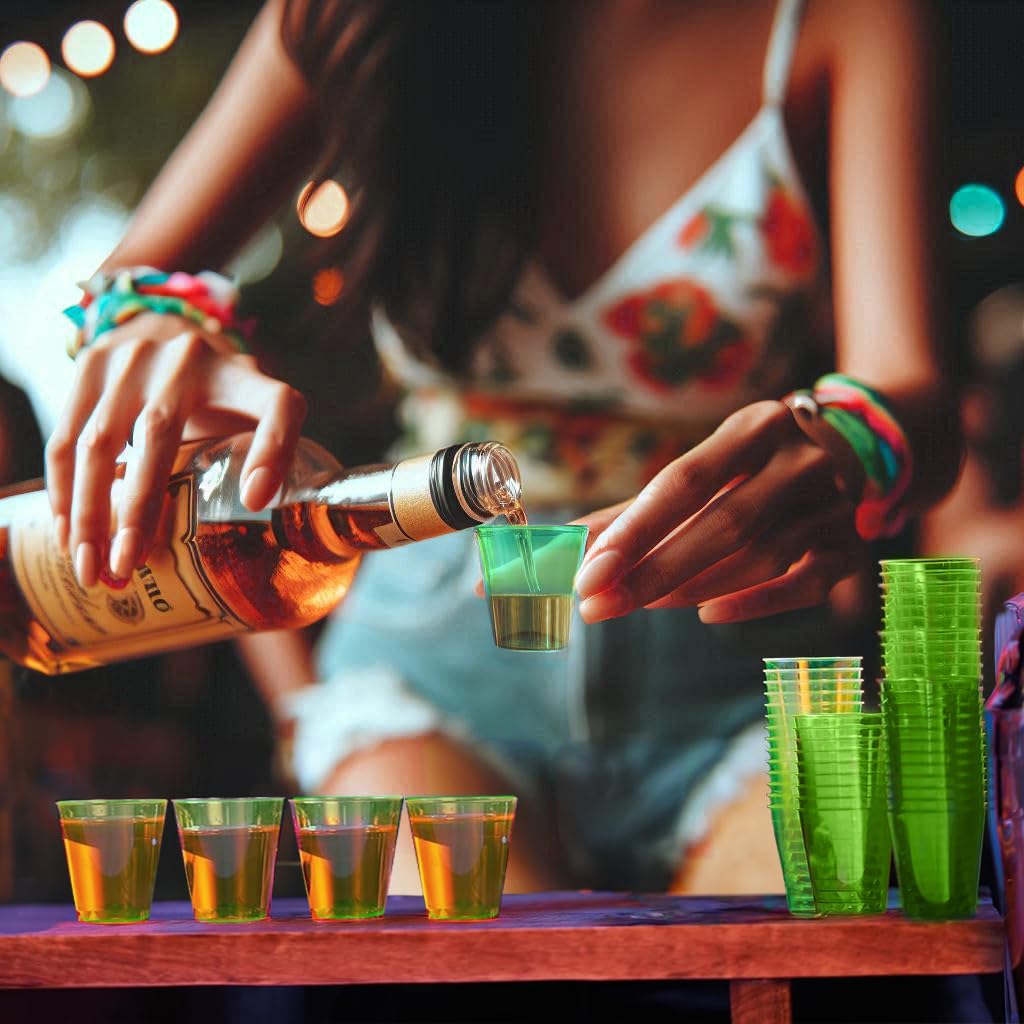 Party Essentials Disposable Hard Plastic 2-Ounce Shot/Shooter Glasses, Neon Green, 300 Count