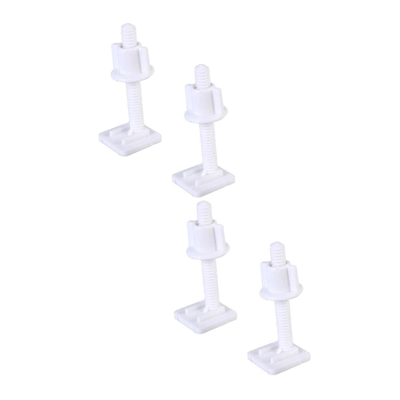 Mikikit 4 Pcs Toilet Hinge Bolt Set Plastic Screws and Nuts for Toilet Seat Installation