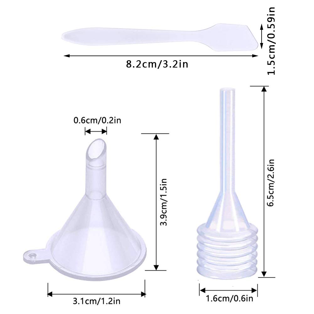 AYWFEY 20 Pcs 8 ml Empty Lip Gloss Tubes + Plastic Funnels + Pipette + Spatula, Refillable Travel Tubes, Clear Lip Balm Tubes, Empty Foundation Tube for DIY Lip Gloss Balm Cosmetic on Travel