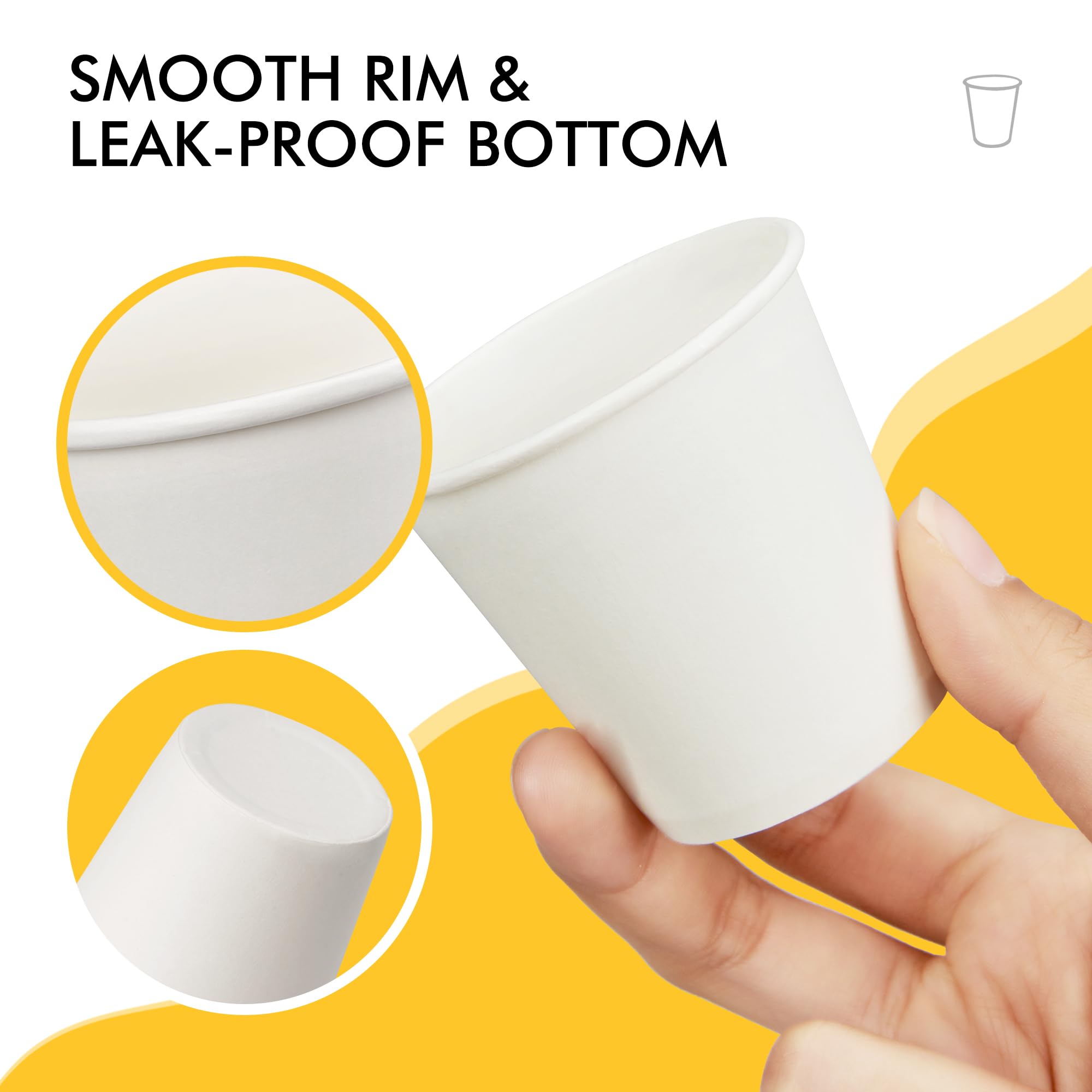 RACETOP [300 Pack] Paper Cups 3 oz, Bathroom Cups 3 oz, Disposable Bathroom Paper Cups, Small Mouthwash Cups, Ideal for Party, Travel, Events, Picnic, BBQ