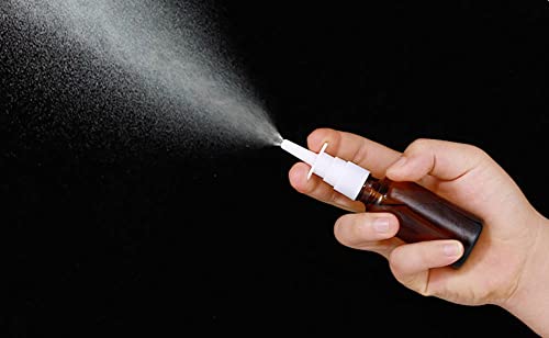6PCS 30ml Amber Glass Nasal Sprayers Refillable Fine Mist Sprayer Makeup Water Travel Containers Vials Nose Spray Bottles for Saline Wash Applications