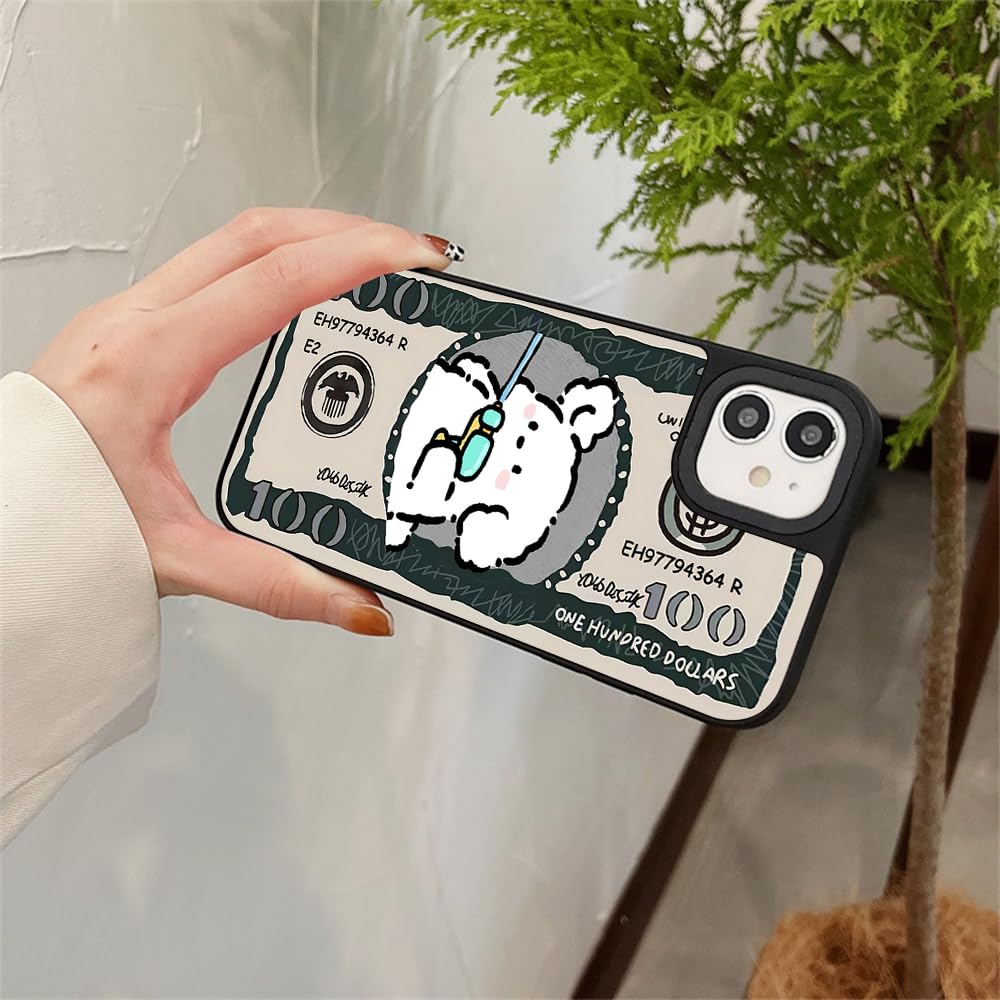Ehreus Couple Matching Phone Case for iPhone 16 15 14 13 12 11 Pro Max Plus Mini XR X XS 7 8 SE, Aesthetic 100 Dollars Pattern iPhone Case Shock-Absorbent Hard Print Phone Case for Women Men Girls