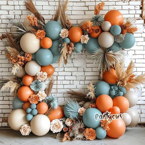 Dusty Blue Balloon Garland Arch Kit - Double Stuffed Slate Blue Balloons Different Sizes for Baby Shower Gender Reveal Wedding Birthday Party Decoration