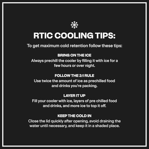 RTIC 45 QT Ultra-Tough Cooler Hard Insulated Portable Ice Chest Box for Beach, Drink, Beverage, Camping, Picnic, Fishing, Boat, Barbecue, Black