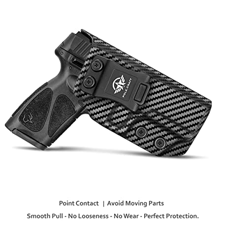 POLE.CRAFT Taurus G3 Holster, Carbon Fiber Kydex Holster IWB for Taurus G3 9mm / .40 Pistol Case - G3 Taurus Holster 9mm - Inside Waistband Holster Taurus G3 IWB Kydex Accessories (Black, Right Hand)