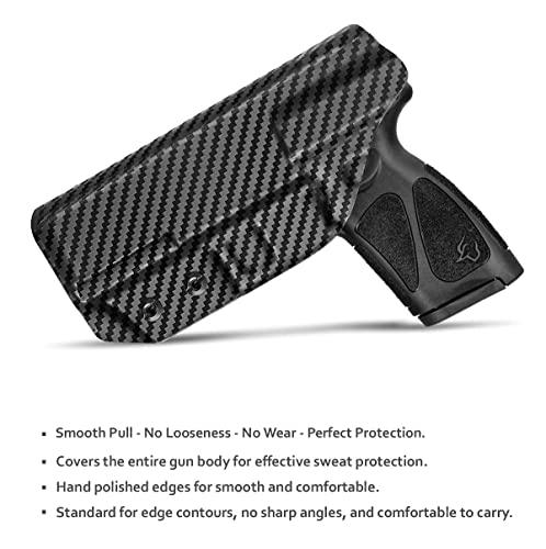 POLE.CRAFT Taurus G3 Holster, Carbon Fiber Kydex Holster IWB for Taurus G3 9mm / .40 Pistol Case - G3 Taurus Holster 9mm - Inside Waistband Holster Taurus G3 IWB Kydex Accessories (Black, Right Hand)