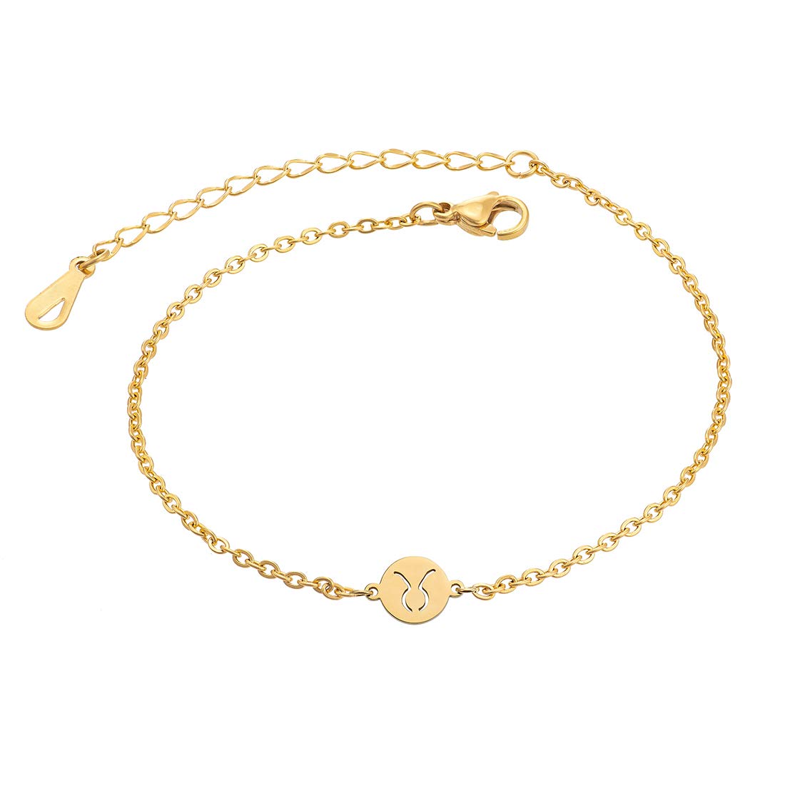 Augonfever Taurus Zodiac Anklet Gold Horoscopes Charms Jewelry Accessories 12 Constellations Gifts for Girls Women Birthday