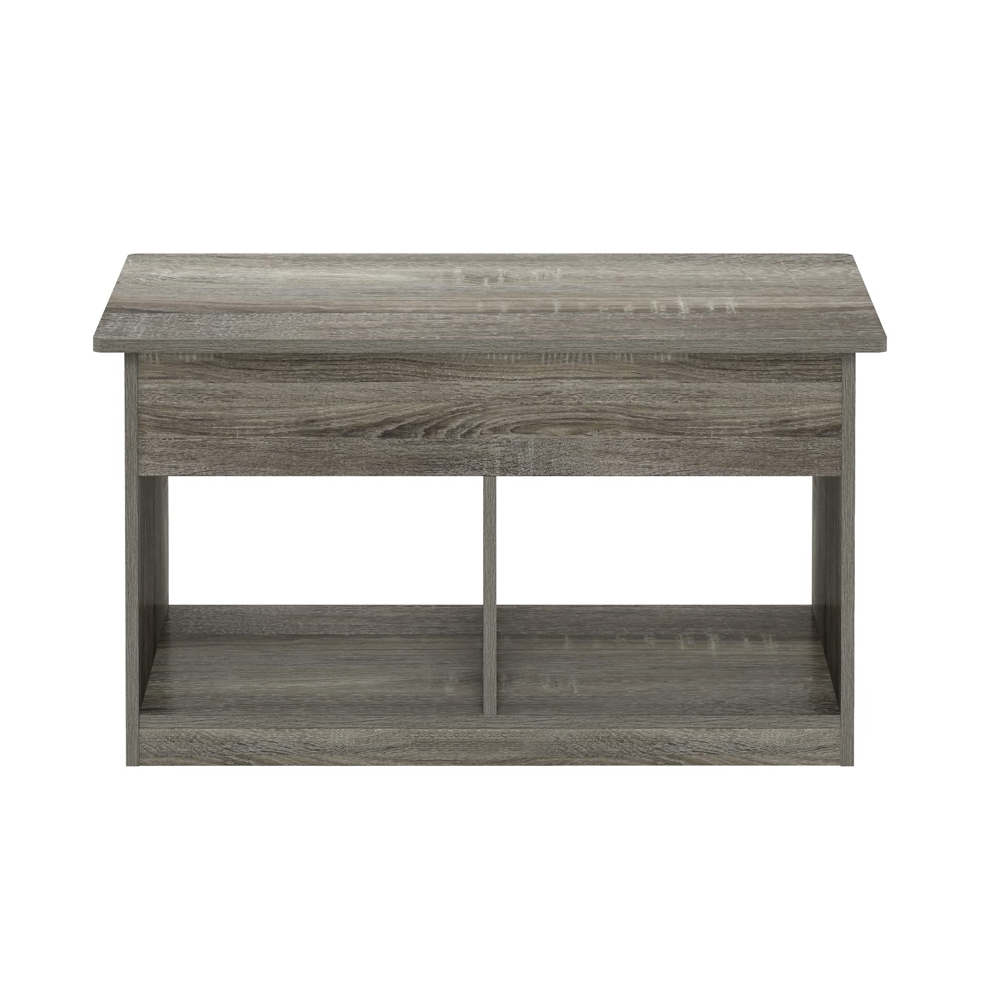 Furinno Jensen Living Room Lift Top Coffee Table with Hidden Compartment, French Oak Grey